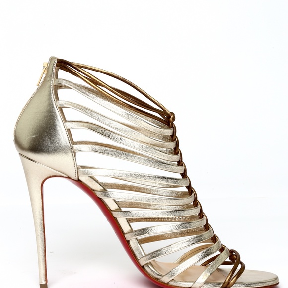 Christian Louboutin | Shoes | Christian Louboutin Milla Gold Caged ...